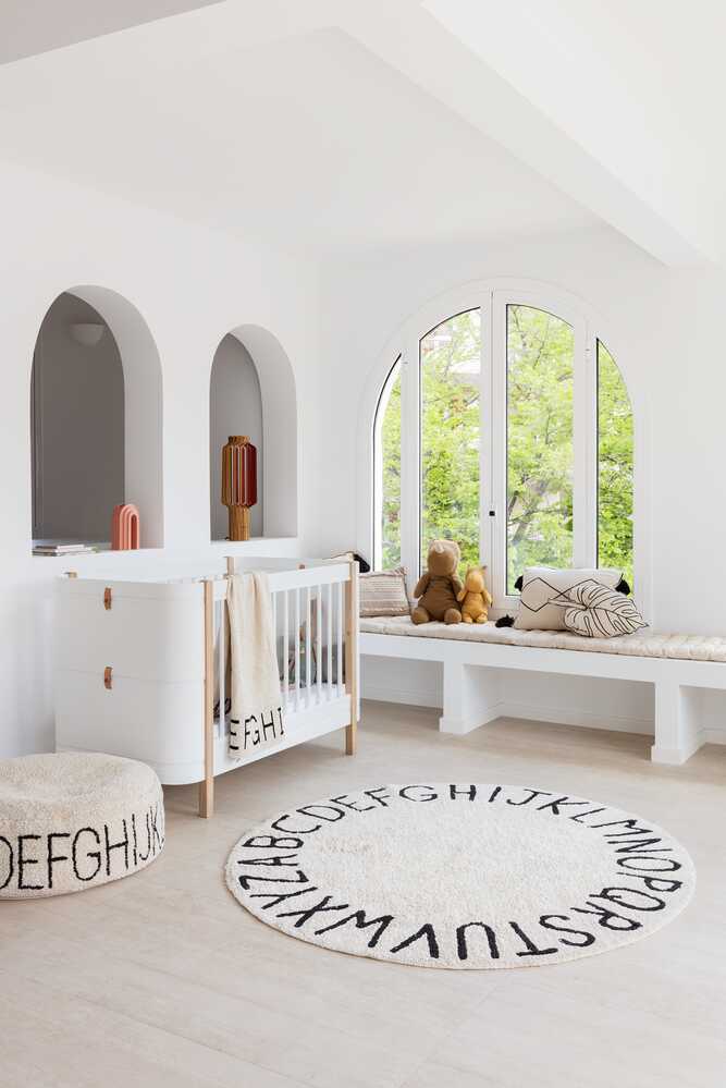 Washable Round Rug Abc Natural - Black – Lorena Canals | Official Website