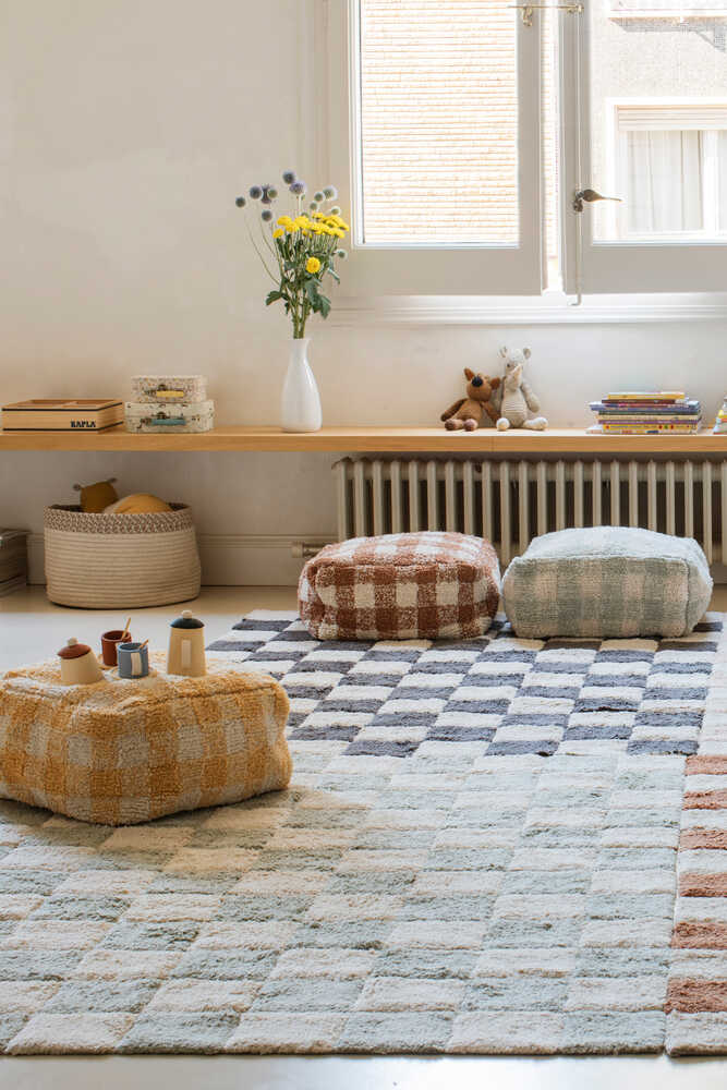 Washable Area Rug Tiles Blue Sage – Lorena Canals | Official website